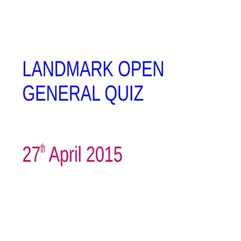 Landmark general open_quiz | ODP