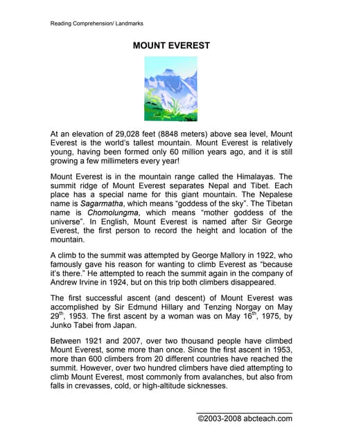 Mount everest PPT | PPTX | Climbing | Extreme Sports