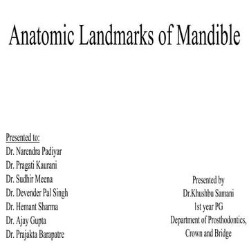 Anatomical landmarks of mandibule | PPTX