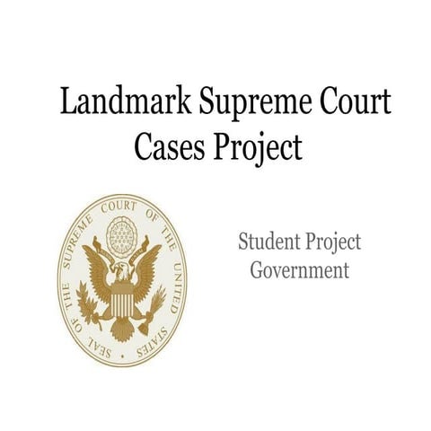 Landmark supreme court cases | PDF | Law