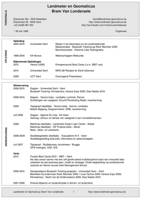Landmeter & Geomaticus Bram Van Londersele SEO | PPT