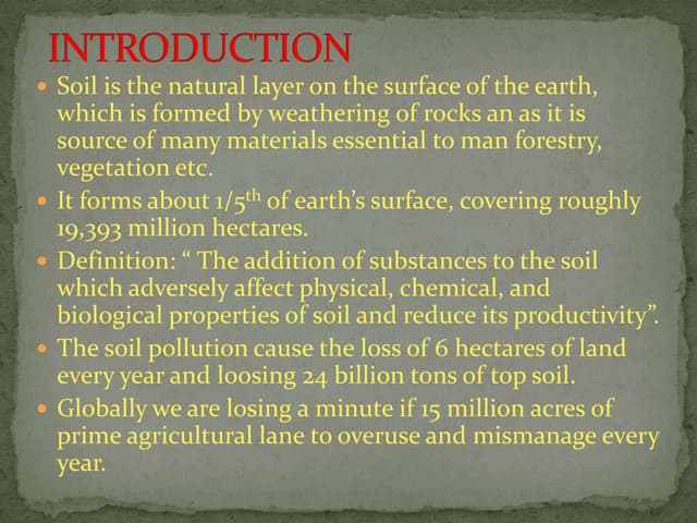 Soil pollution ppt | PPTX