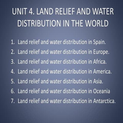 Land relief and water distribution | PPTX