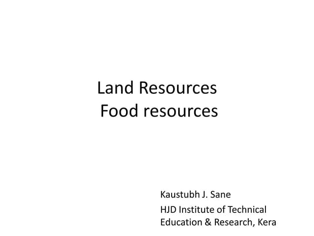 Food Resources (Environmental Science) | PPTX
