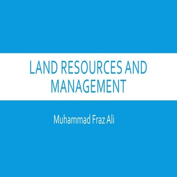 Land resources and managemnet | PPTX