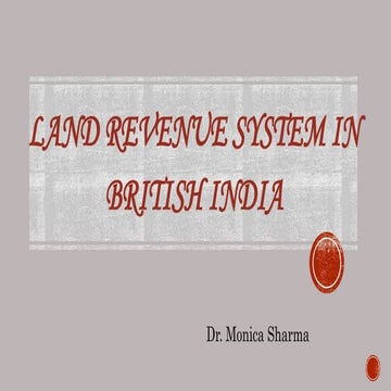 Land revenue system in british india | PPTX
