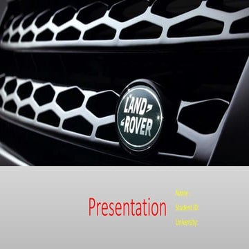 Land Rover Case Study Presentation | PPT