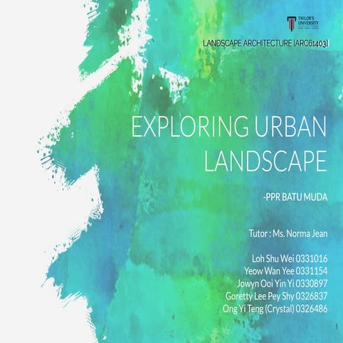 Landscape Architecture Project 1 | PDF