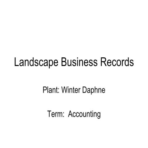 Landscape Business Records Accounting | PPT