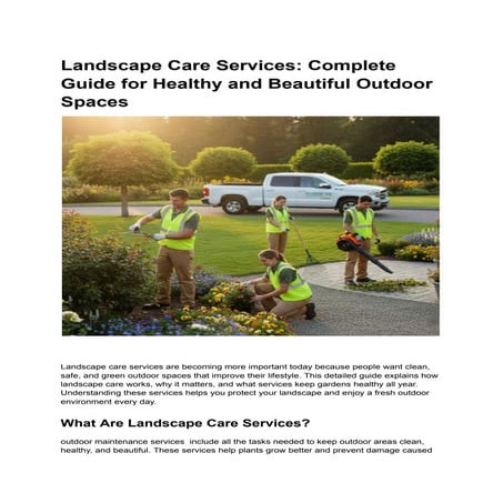 Best Landscape Care Services Guide for Healthy and Beautiful Outdoor ...