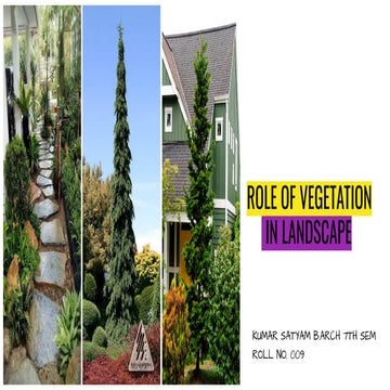 Role of vegetation in Landscape Design.. | PDF