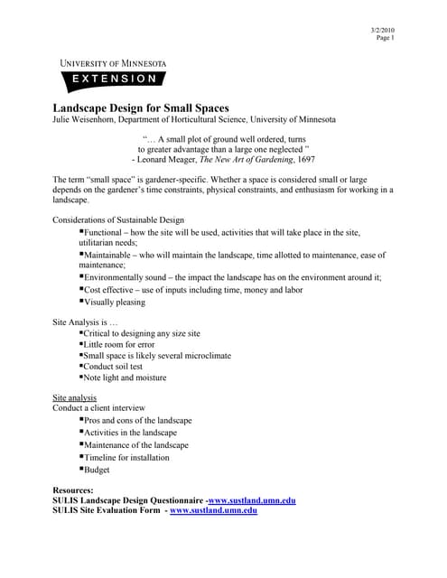 Landscape Design and Principles | PPT | Gardening | Home & Garden