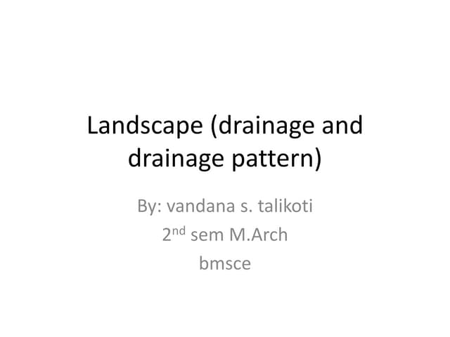 DRAINAGE PATTERNS . | PDF