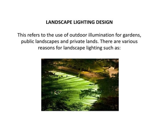 Landscape Lighting Ppt Do Not Underestimate The Power Of Landscape