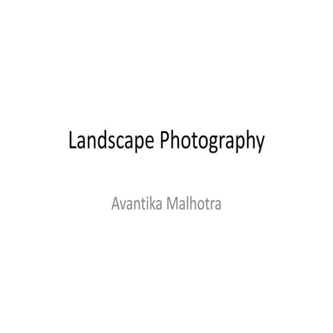 Landscape Photography | PPTX