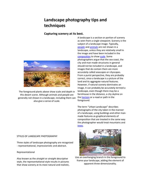 Representational Landscape Photography