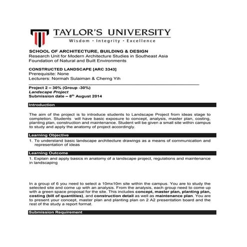 Landscape project3 april | PDF