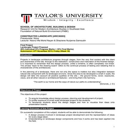 Landscape project proposal | PDF