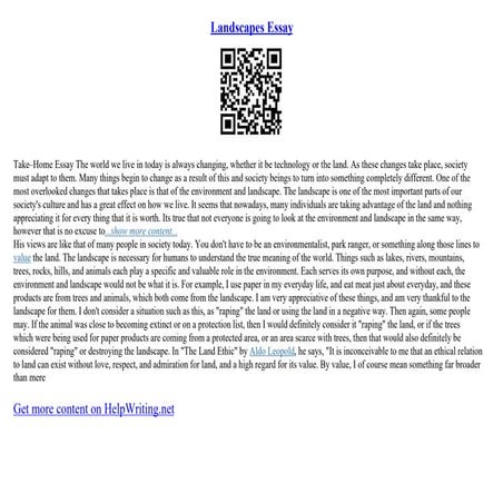 Landscapes Essay | PPT