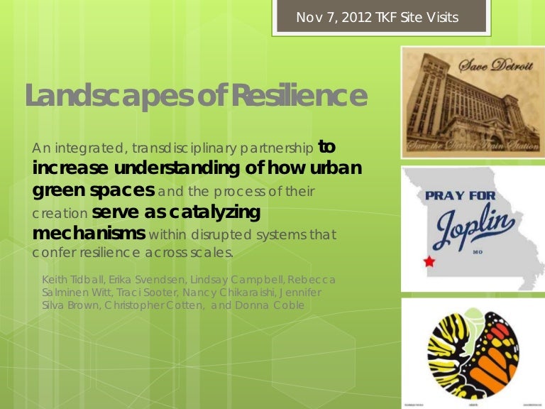 Landscapes of resilience project overview