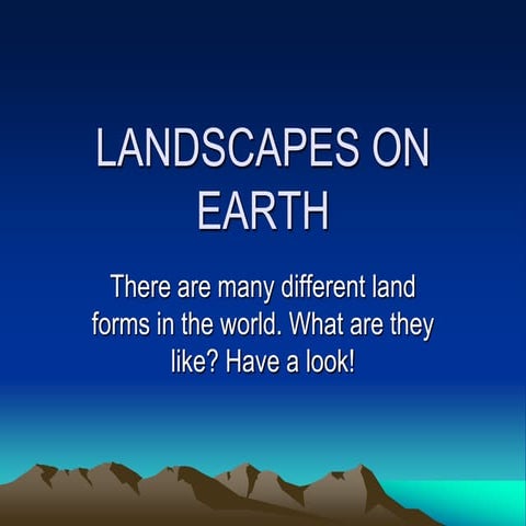 Landscapes on earth | PPTX