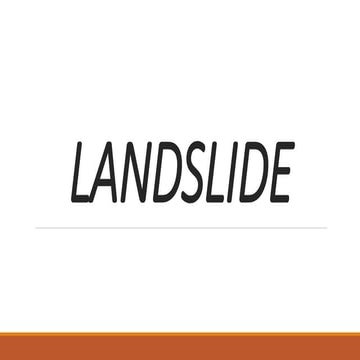 LANDSLIDE and PREPARATIONS FOR DRRR..... | PPTX