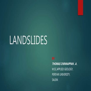 landslide in environmental geology | PPT
