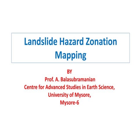 Landslide hazard zonation mapping | PDF