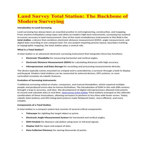 Total Station surveying | PPTX