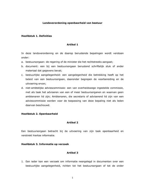 Landsverordening inrichting en organisatie landsoverheid | PDF