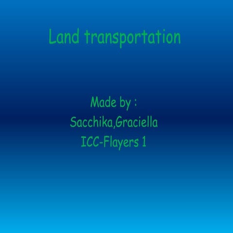 Land transportation | PPTX