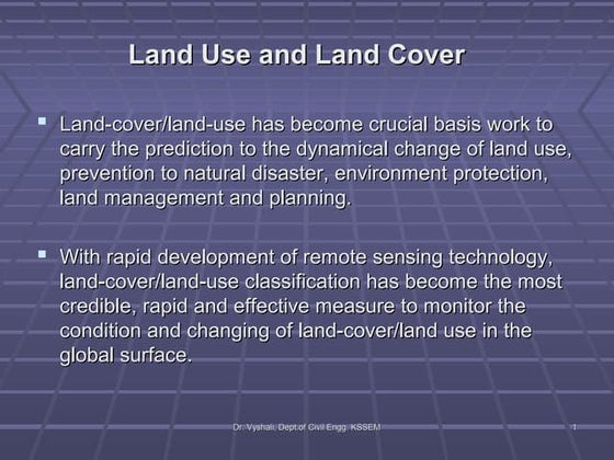 Land use and land cover classification | PPT