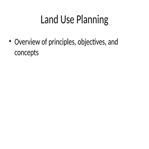 Urban and Rural Land Use Management and Development | PPTX