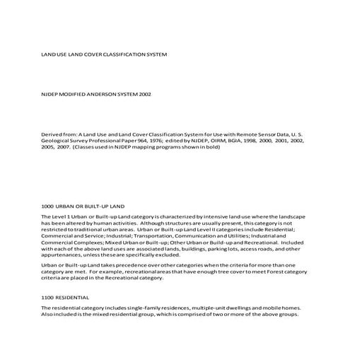 Land use land cover classification system | PDF