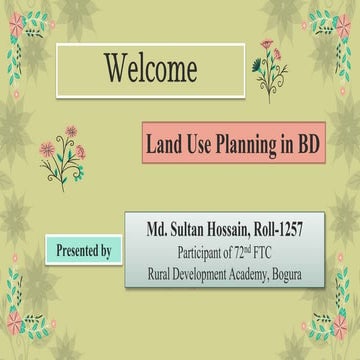 Land use planning in Bangladesh | PPTX