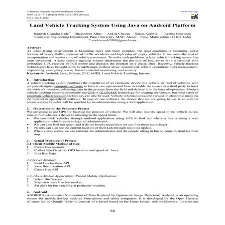 Land vehicle tracking system using java on android platform | PDF