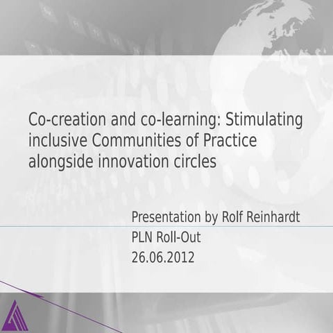 Co-creation and co-learning: Stimulating inclusive Communities of ...