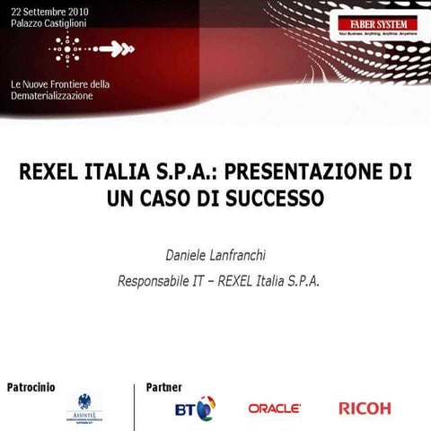 Lanfranchi Daniele progetto dematerializzazione documenti | PPT