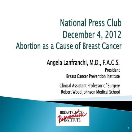 Angela Lanfranchi - Abortion as a Cause of Breast Cancer | PDF