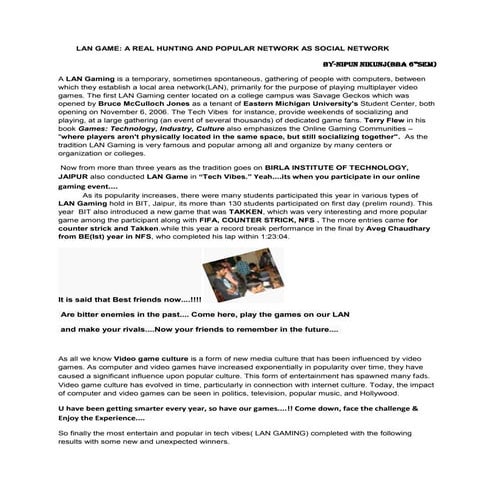 Lan game article | DOCX