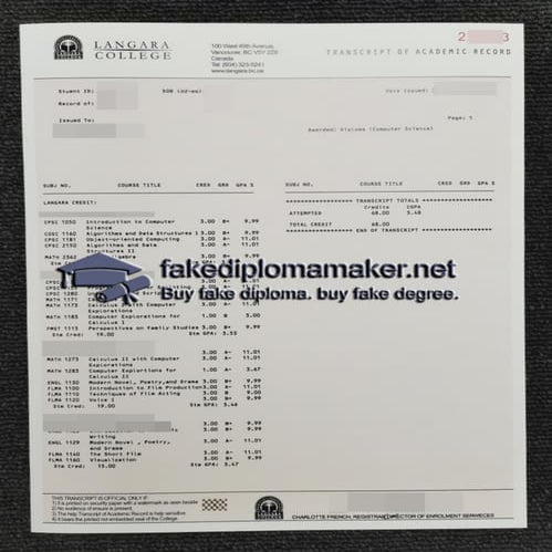 Langara College transcript | PDF