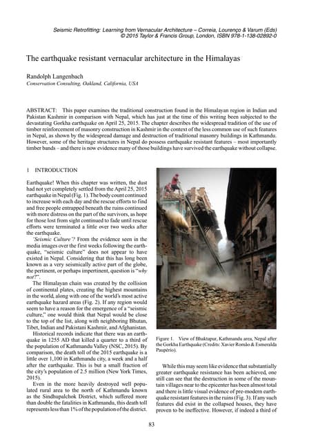 Traditional kashmiri architecture: Taq and dhajii- diwari construction ...