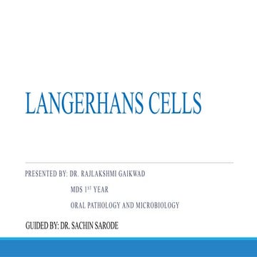 Presentation on the LANGERHANS CELLS.pptx