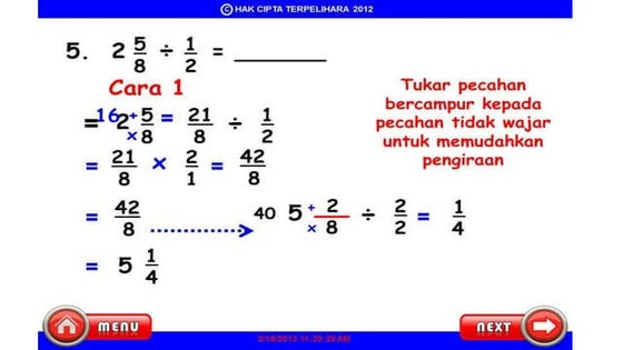 Contoh Proses Bahagi Pecahan | PPT