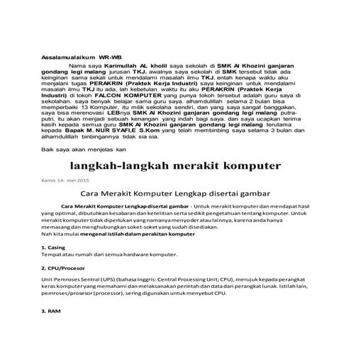 Langkah-Langkah Merakit CPU komputer | PPT