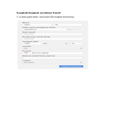 Langkah langkah membuat email (1) | PDF
