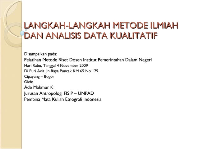 Metode ilmiah | PPT