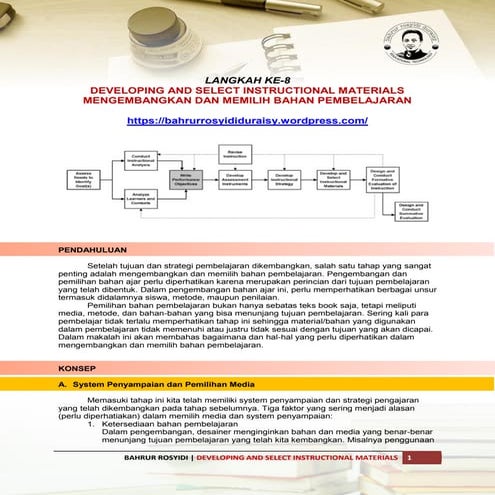 Langkah 8 developing and select instructional materials | PDF