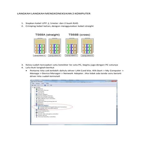 LANGKAH LANGKAH MENGKONEKSIKAN 2 KOMPUTER | PDF