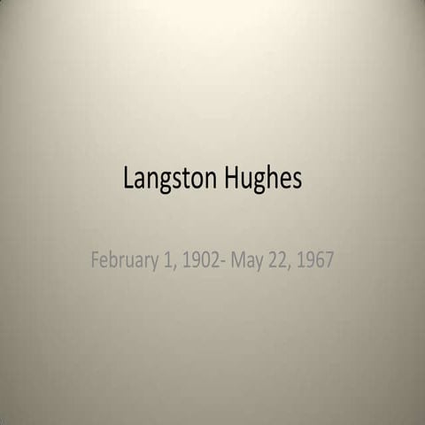Langston Hughes | PPT